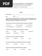 Computer Vision Syndrome Questionnaire | PDF | Visual Perception ...