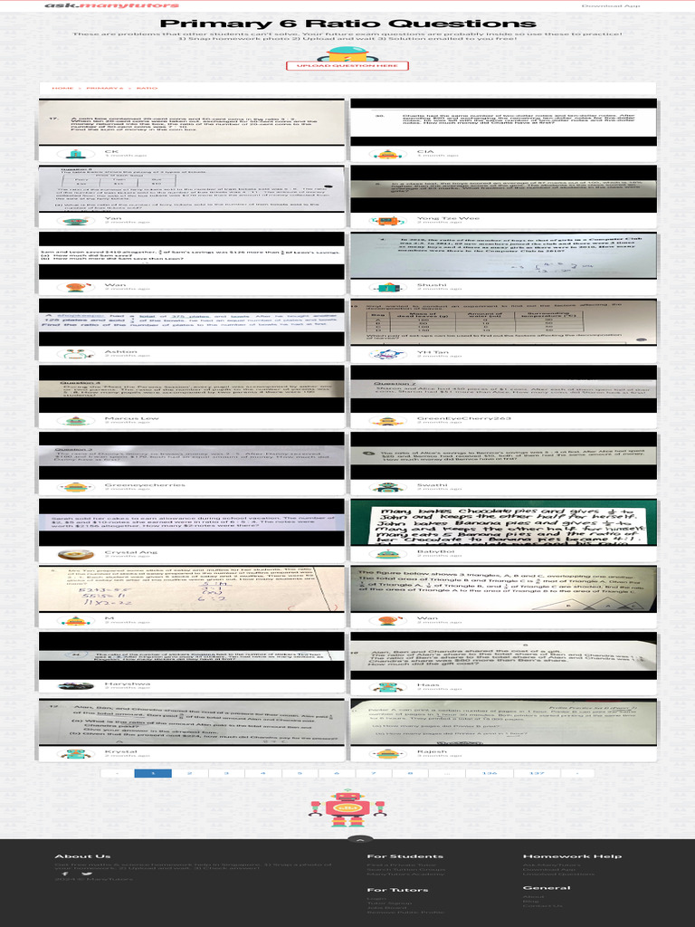 Primary 6 Ratio Practice - Singapore Homework Questions | PDF