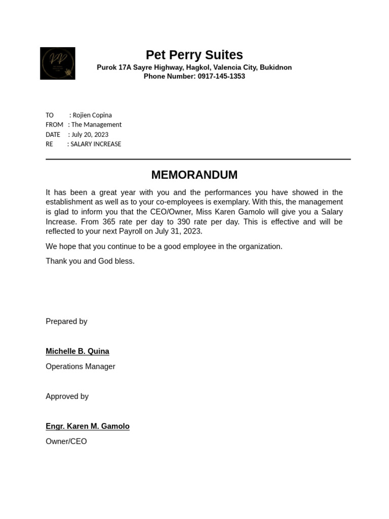 Memo-Salary Final | PDF