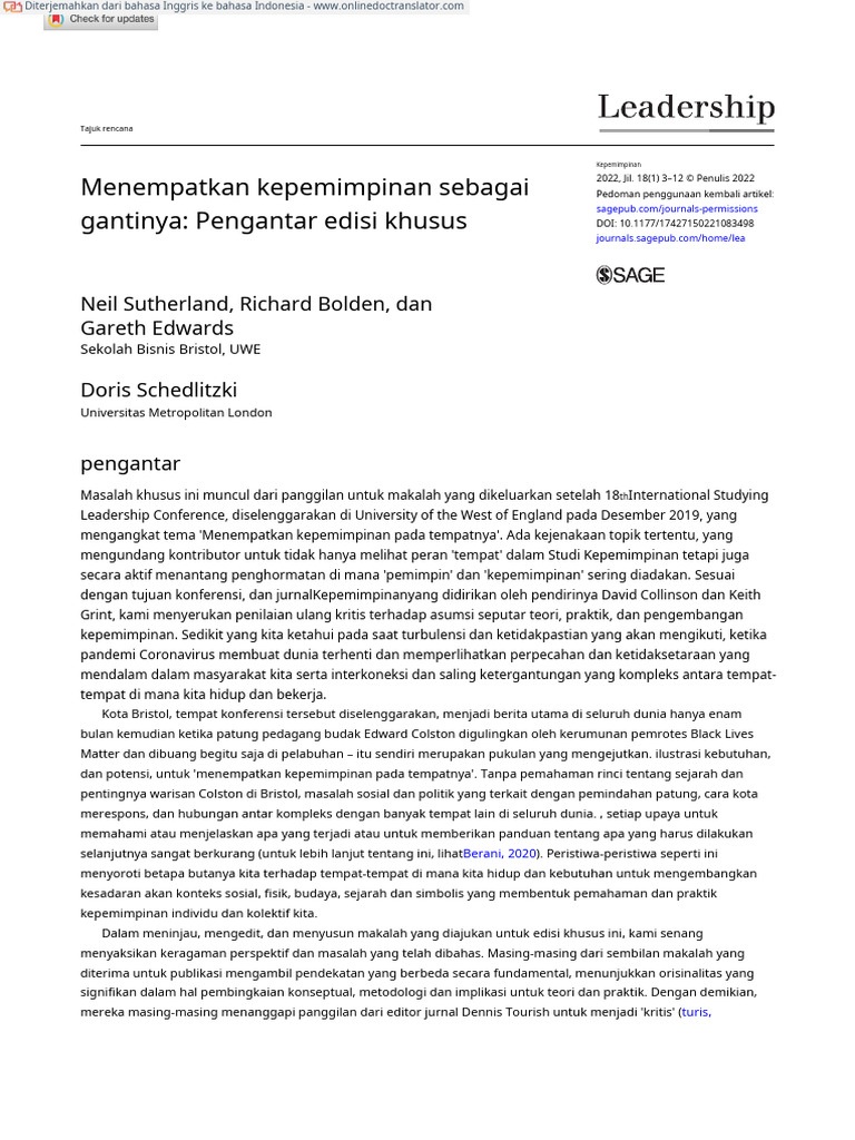 Putting Leadership in Its Place - Neil Sutherland (2022) .En - Id | PDF