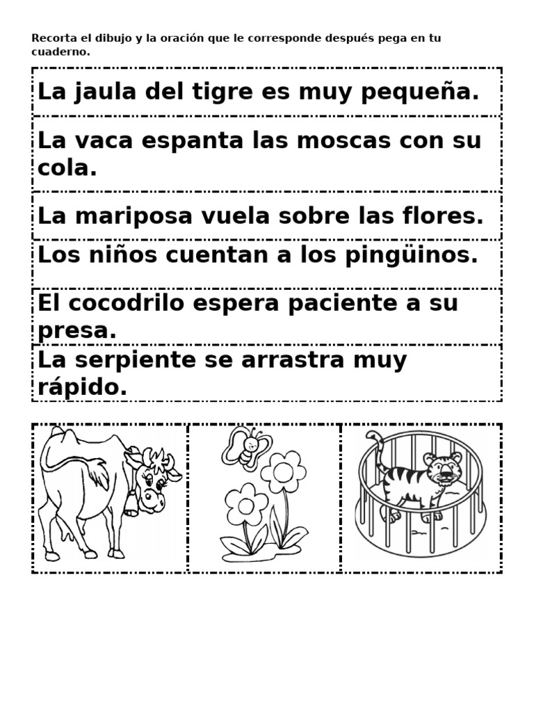 Oraciones Recortar y Pegar | PDF