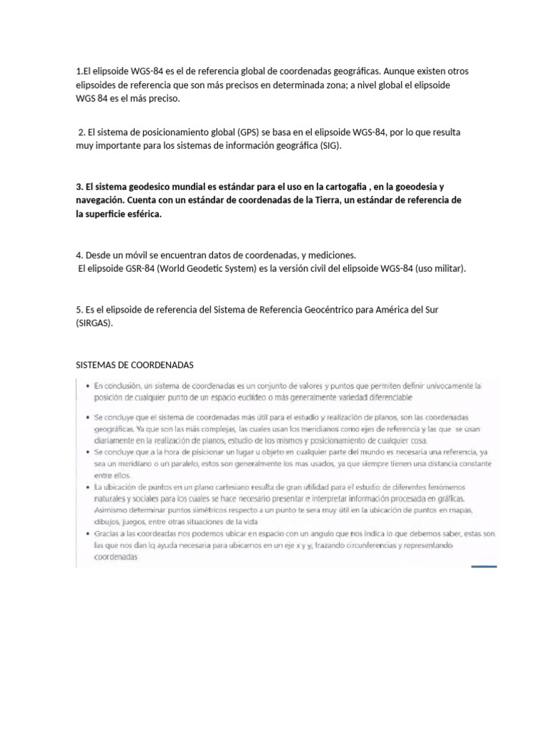 Conclusiones WGS-84 | PDF