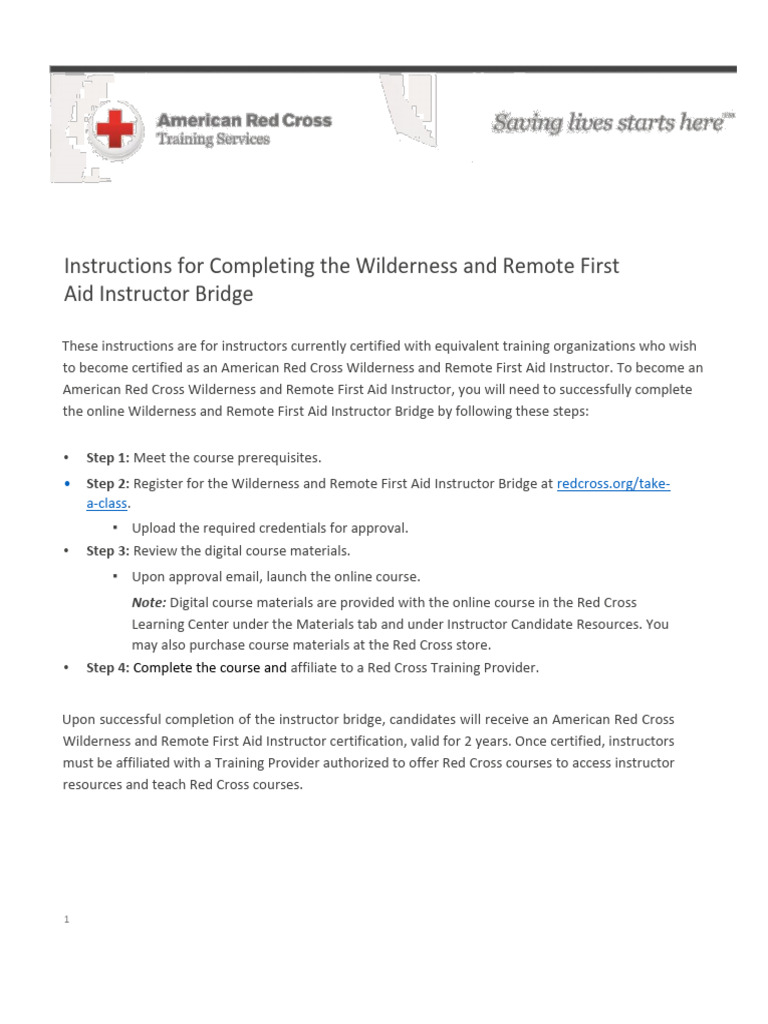 Wilderness and Remote First Aid - Instructor Bridge Instructions | PDF ...
