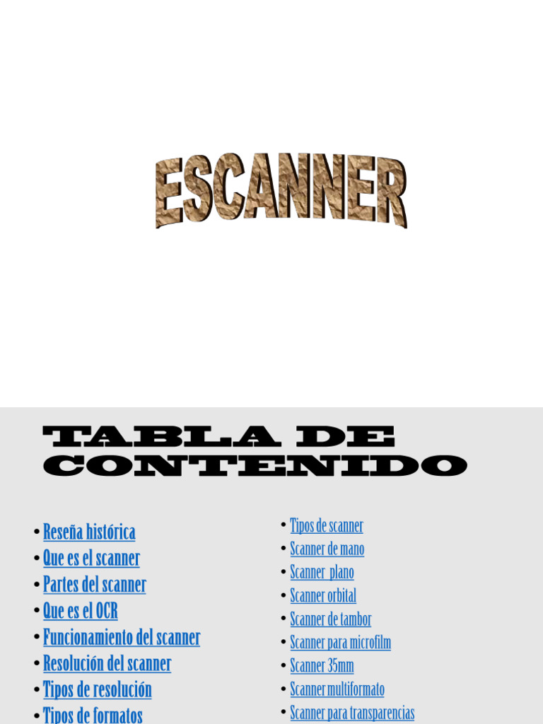 Tipos y Funcionamiento de Scanners | PDF