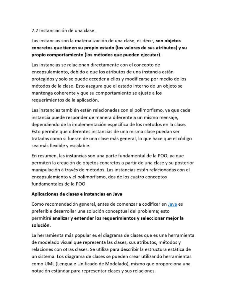 2.2 Instanciación de Una Clase | PDF | Objeto (informática) | Clase ...