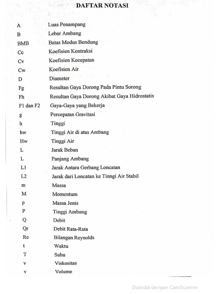 DAFTAR NOTASI | PDF