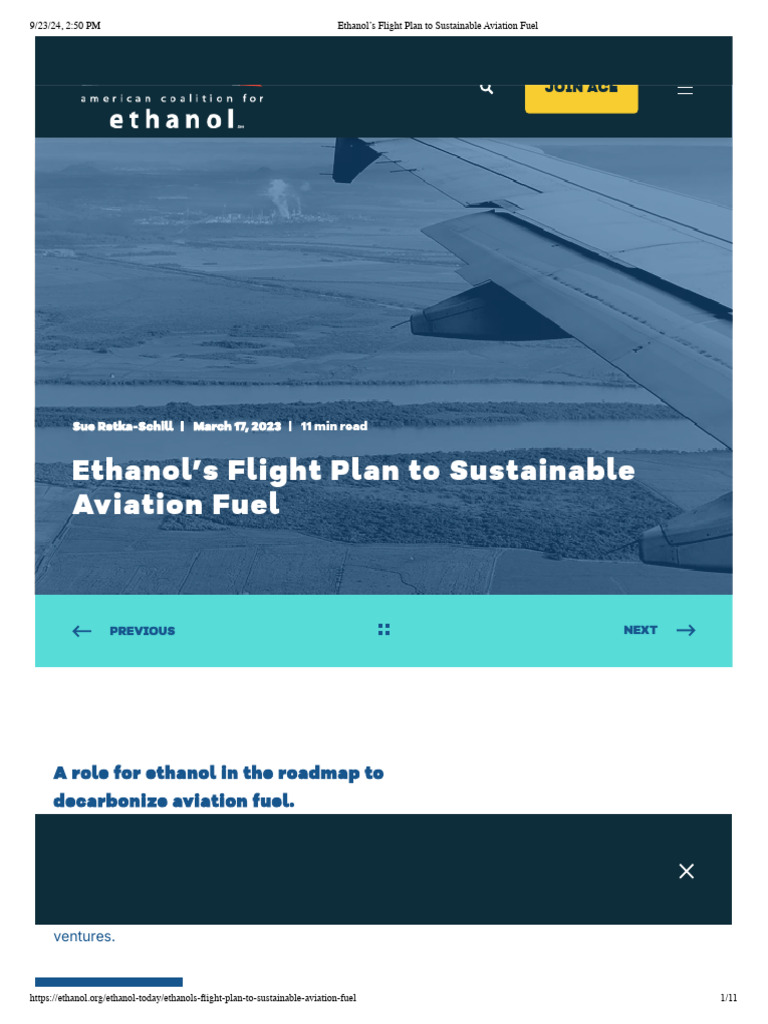 Ethanol's Flight Plan To Sustainable Aviation Fuel | PDF | Biofuel | Chemical Energy Sources