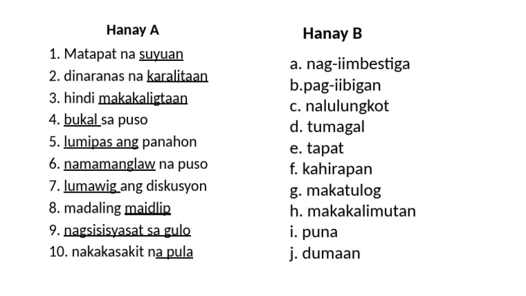 Hanay A at B | PDF