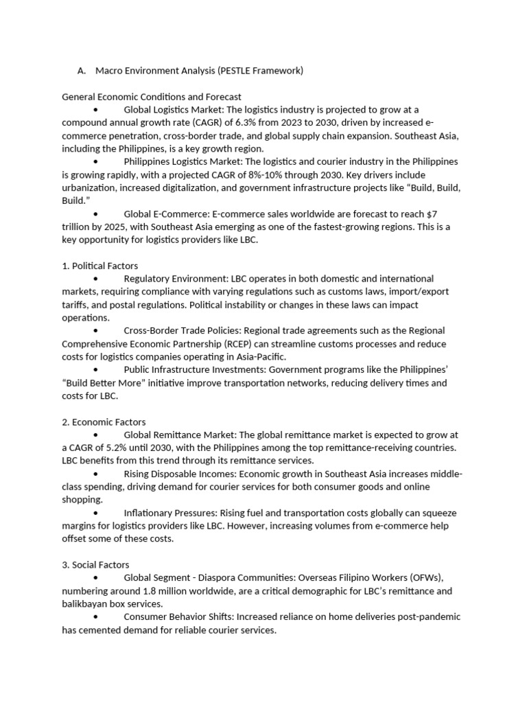 Macro Environment Analysis | PDF | Logistics | E Commerce