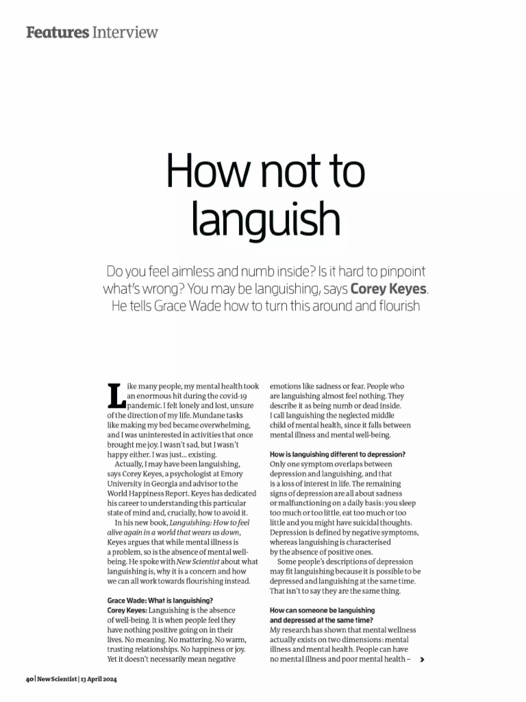 Not To Languish | PDF