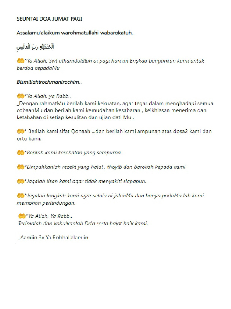 Doa Nabi Yusuf untuk Kelapangan | PDF