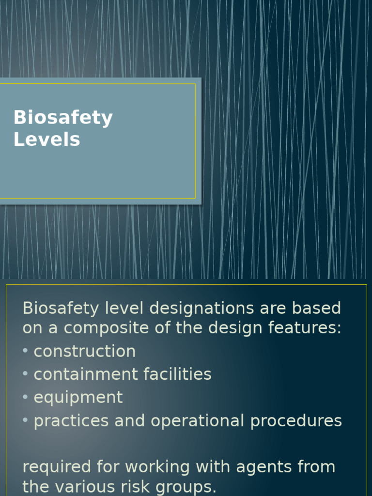 Lec 3 Biosafety Levels 1 and 2 | PDF | Microbiology | Safety
