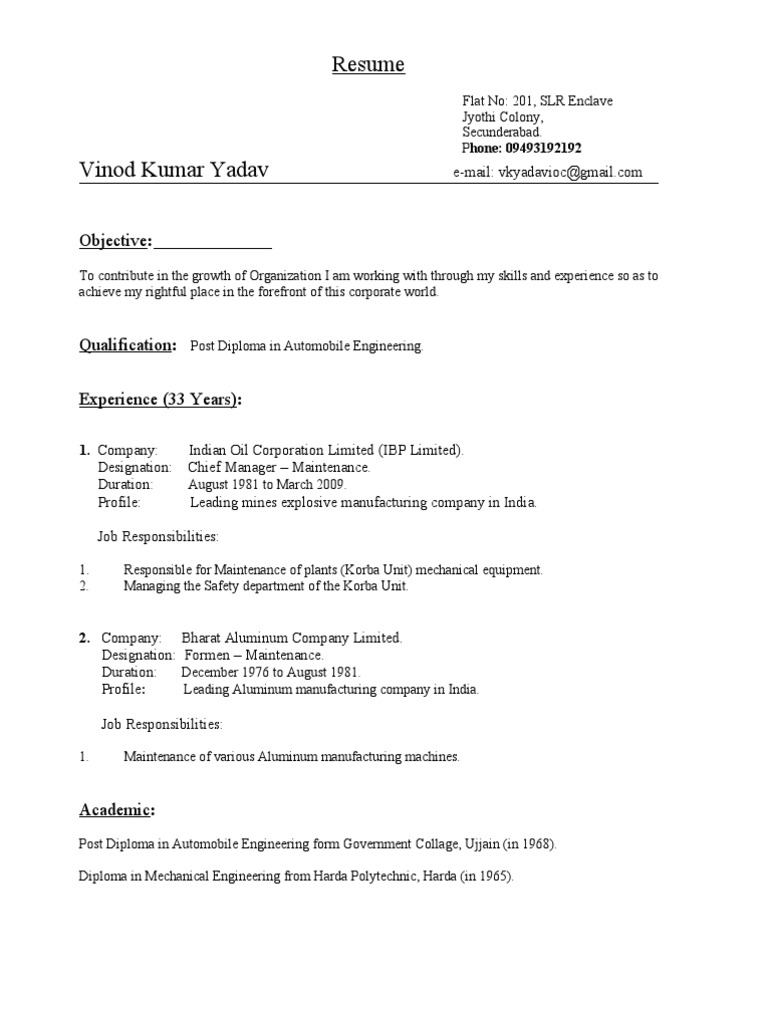 Vinod Resume | PDF | Technology & Engineering