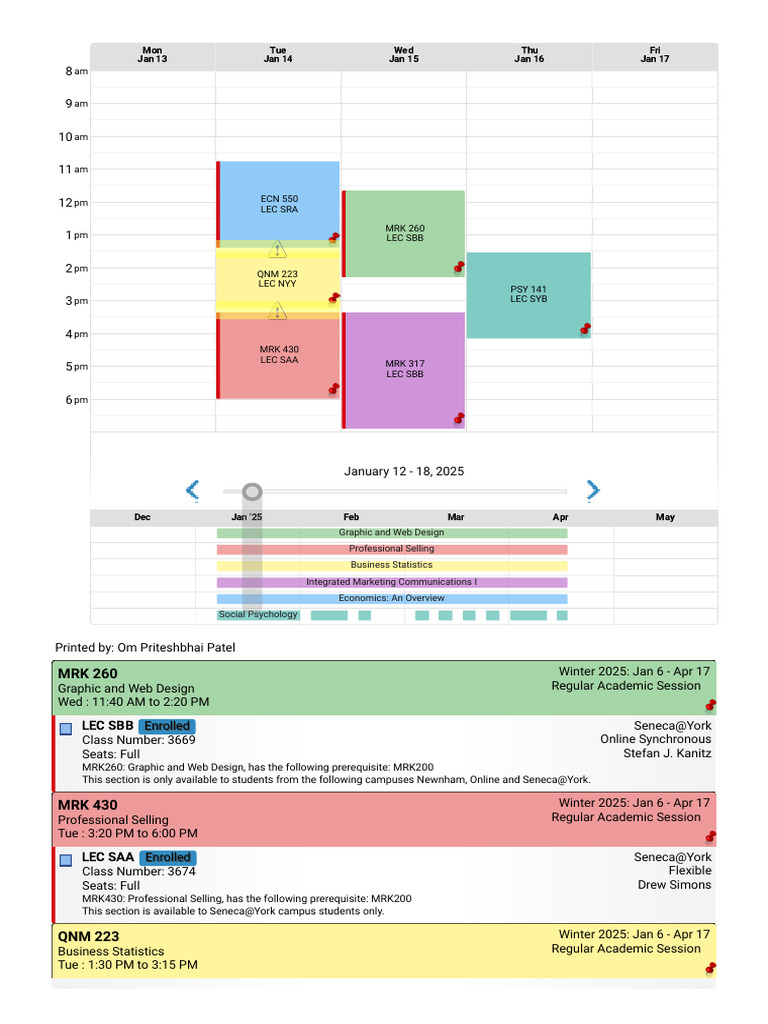 Visual Schedule Builder - Seneca - Toronto, Canada | PDF