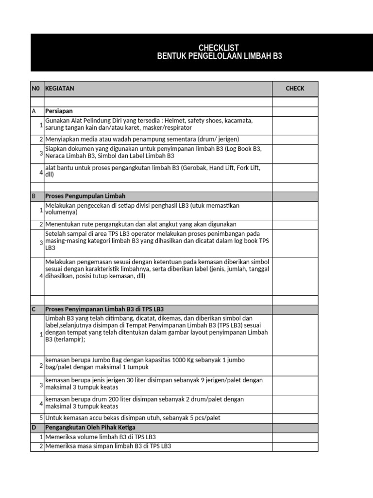 Checklist LB3 | PDF