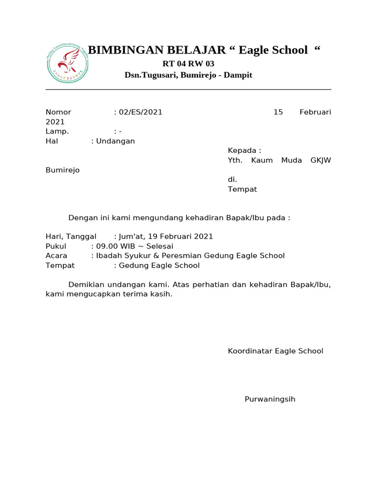 Undangan Peresmian Gedung | PDF