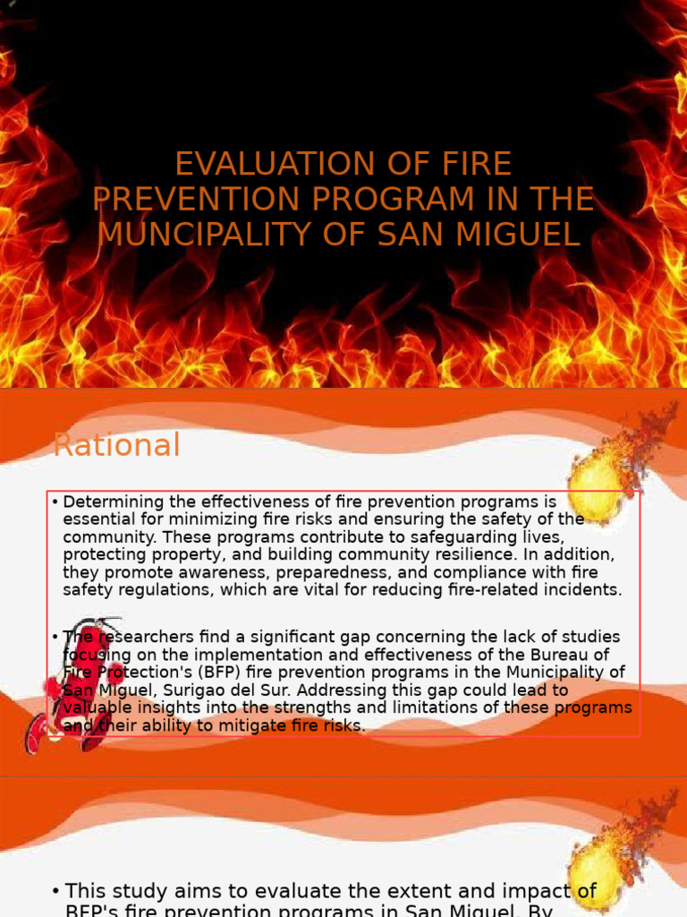 Evaluation of Fire Prevention Program in The Muncipality of San Miguel ...