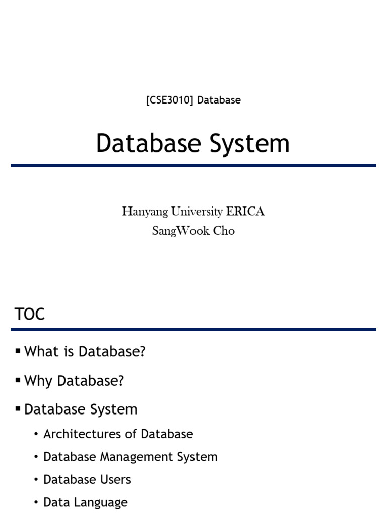 Database Lecture PPT - DB - 23-1 | PDF