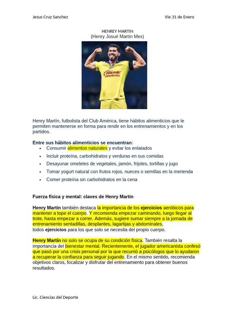Hábitos y Motivación de Henry Martín | PDF