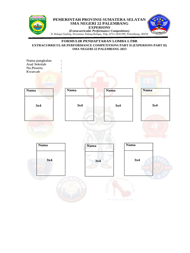 Formulir Pendaftaran Experions Pramuka (Praddupa) | PDF
