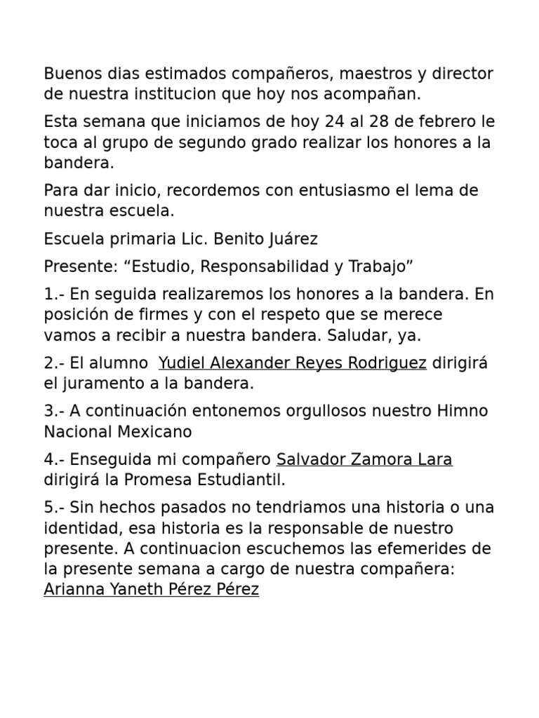 Honores A La Bandera | PDF