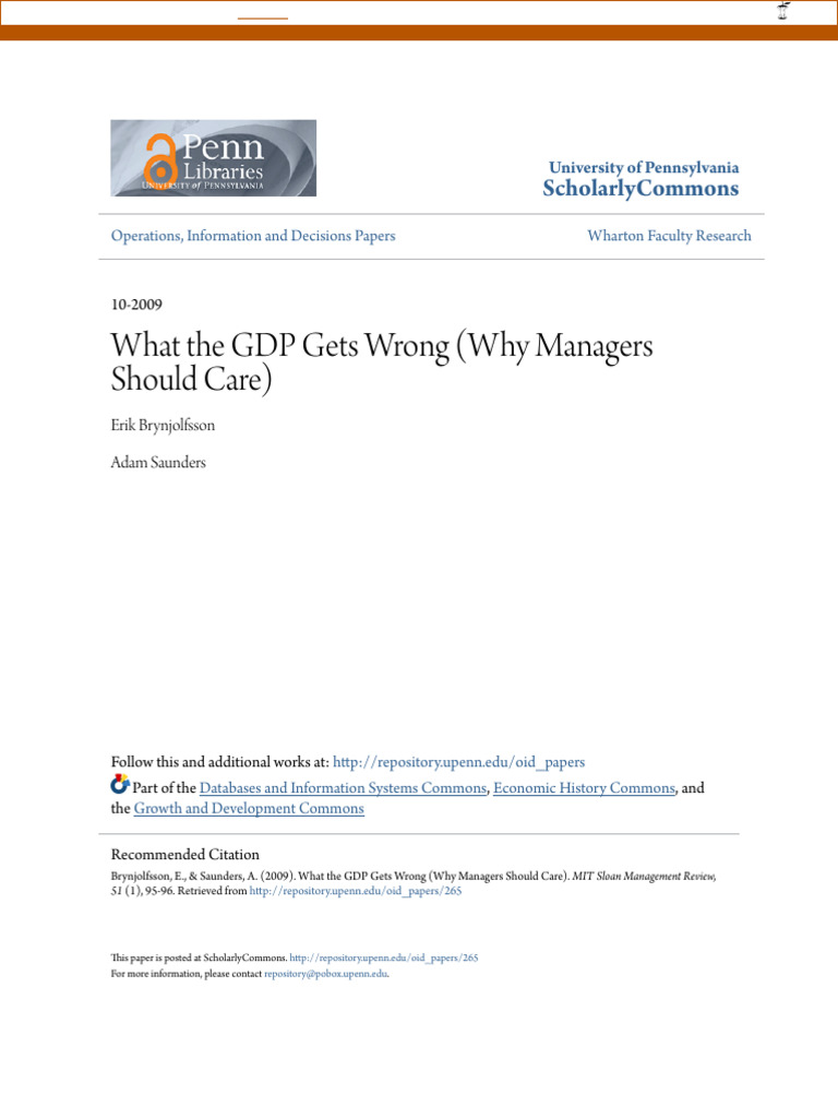 5-What The GDP Gets Wrong | PDF | Gross Domestic Product | Economic Surplus