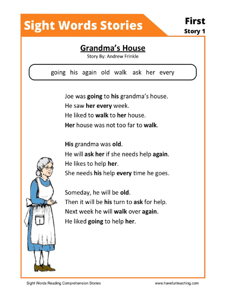 Reading Comprehension - Sight Word Stories | PDF