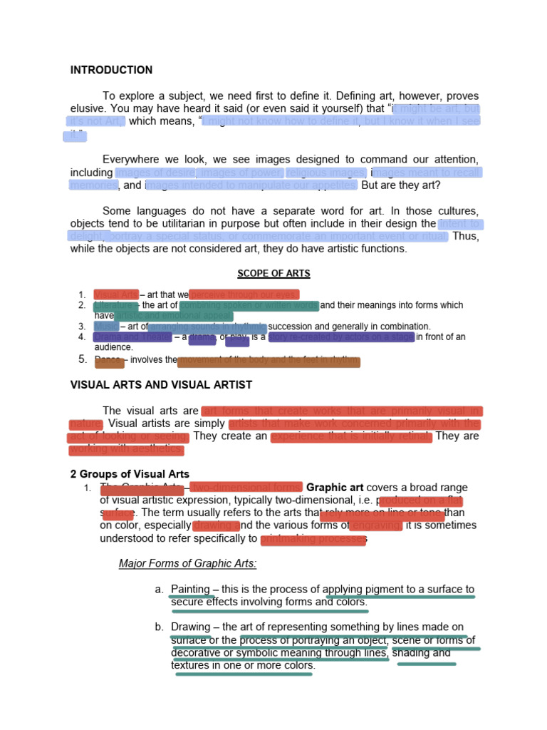Module 2.1 Intro To Visual Arts | PDF | The Arts | Graphics