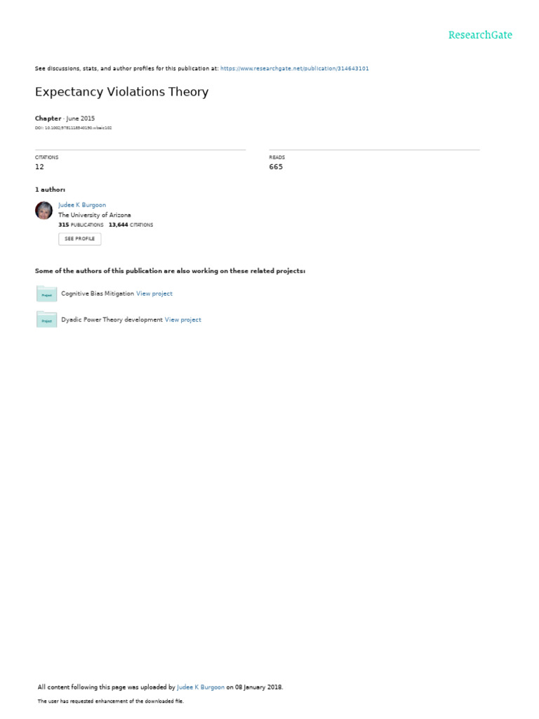 Expectancy Violations Theory Explained | PDF | Interpersonal ...