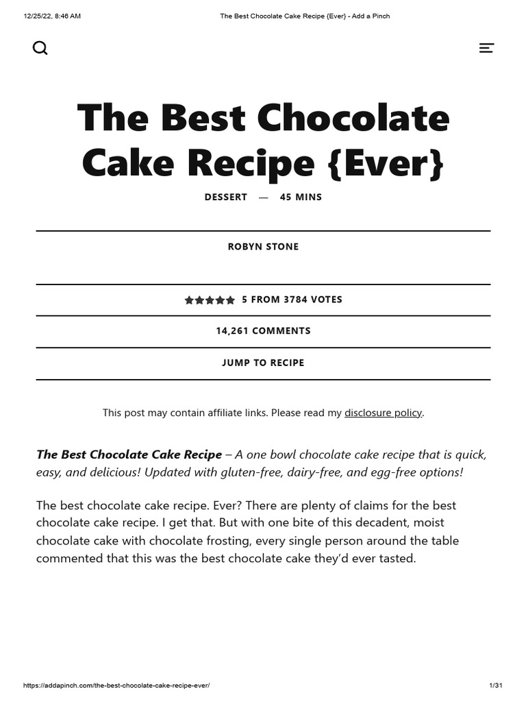Easy Decadent Chocolate Cake Recipe | PDF | Cakes | Baking