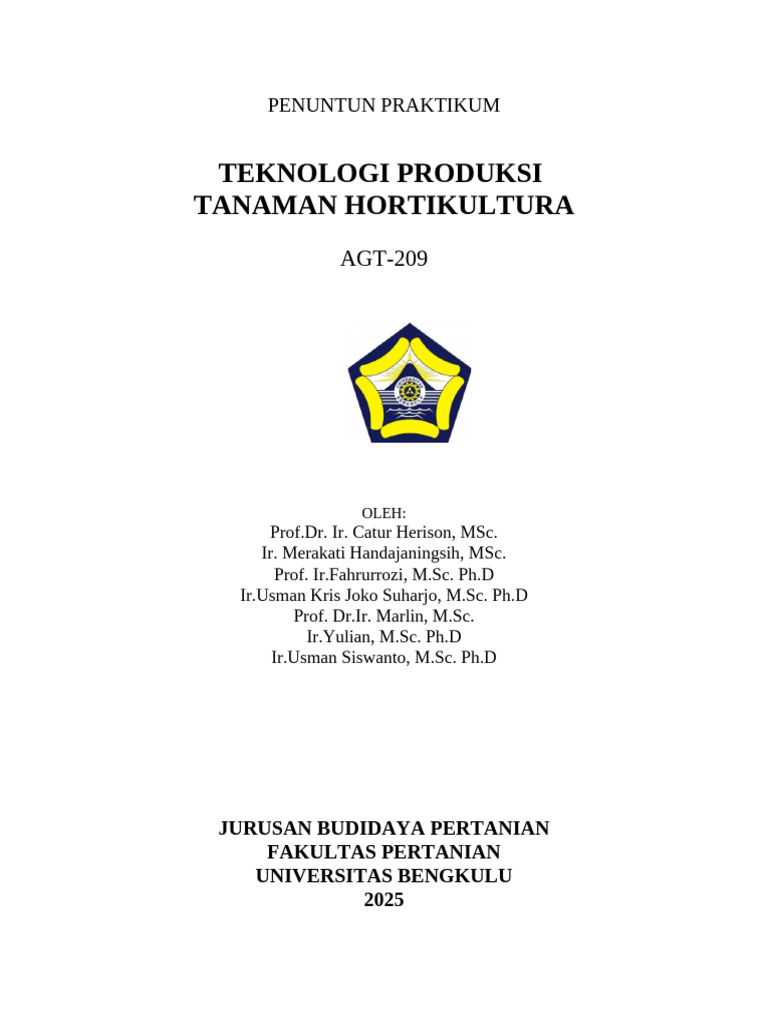 Penuntun Praktikum Horti 2025 | PDF