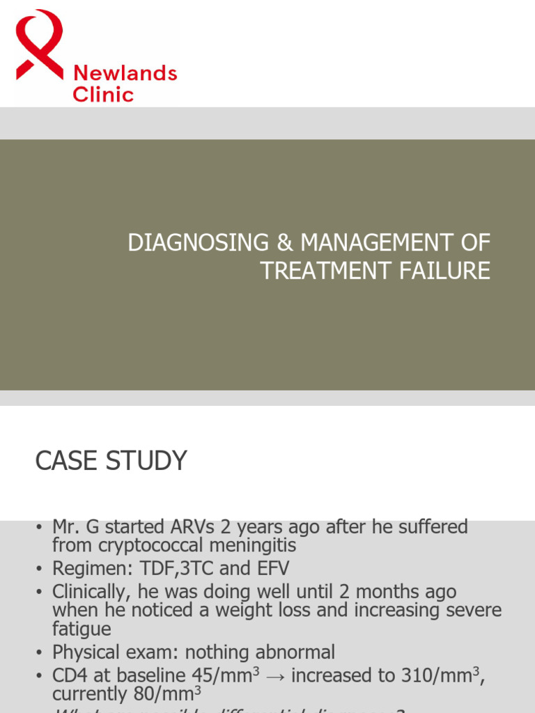 Diagnosis and Management of Treatment Failure | PDF | Management Of Hiv ...