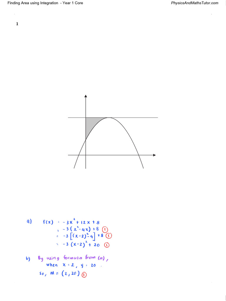 Finding Area Using Integration MA | PDF | Curve | Area
