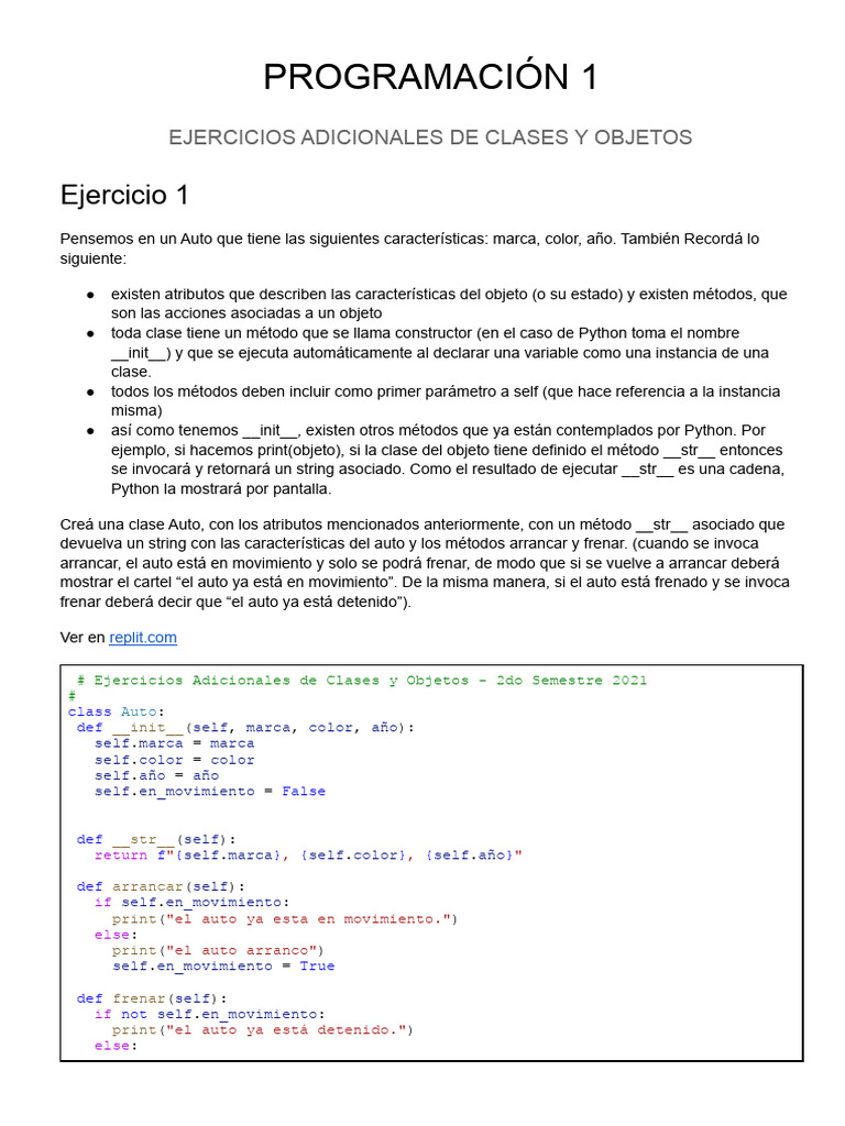 Ejercicios Hechos | PDF | Objeto (informática) | Python (lenguaje de ...