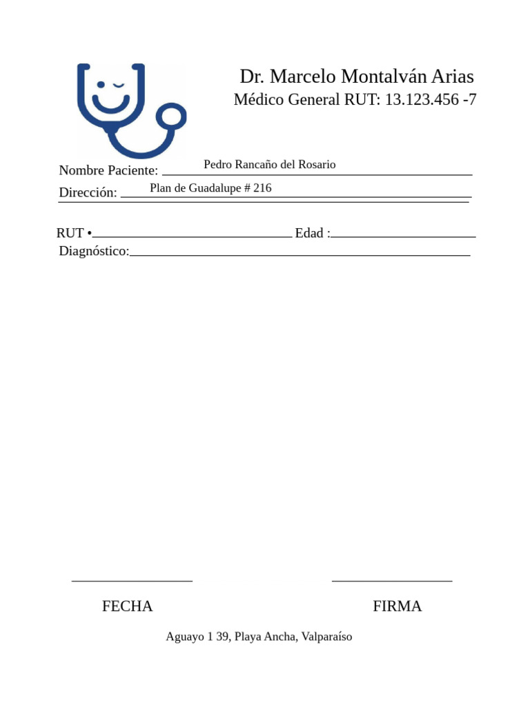 Informe Médico de Marcelo Montalván | PDF