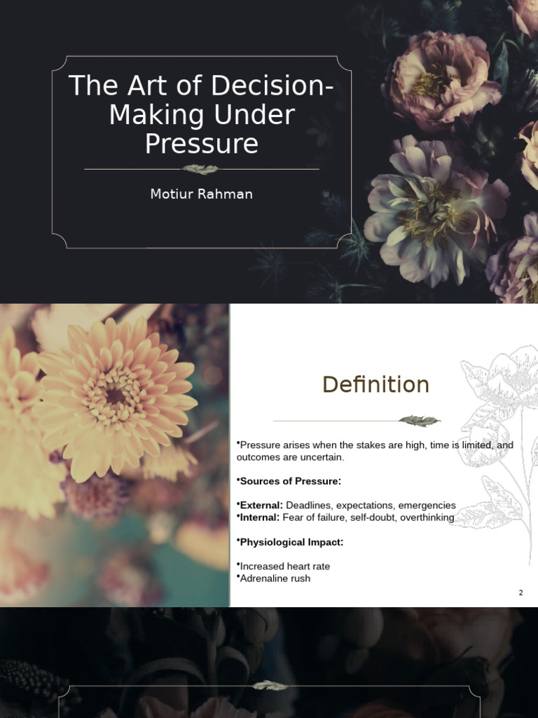 Decision-Making Under Pressure Strategies | PDF | Decision Making ...