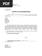 Authorization Letter For Motorcycle Use 2 | PDF