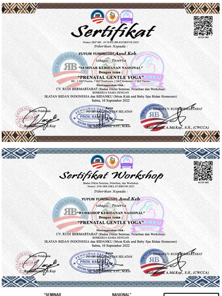 Sertifikat Workshop Yuyunyuningsih | PDF