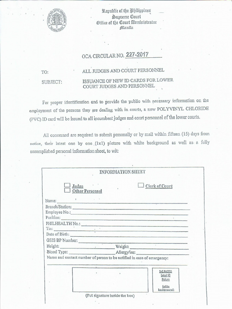 Id Information Sheet | PDF