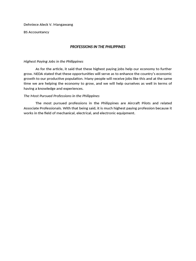 Professions in The Philippines | PDF