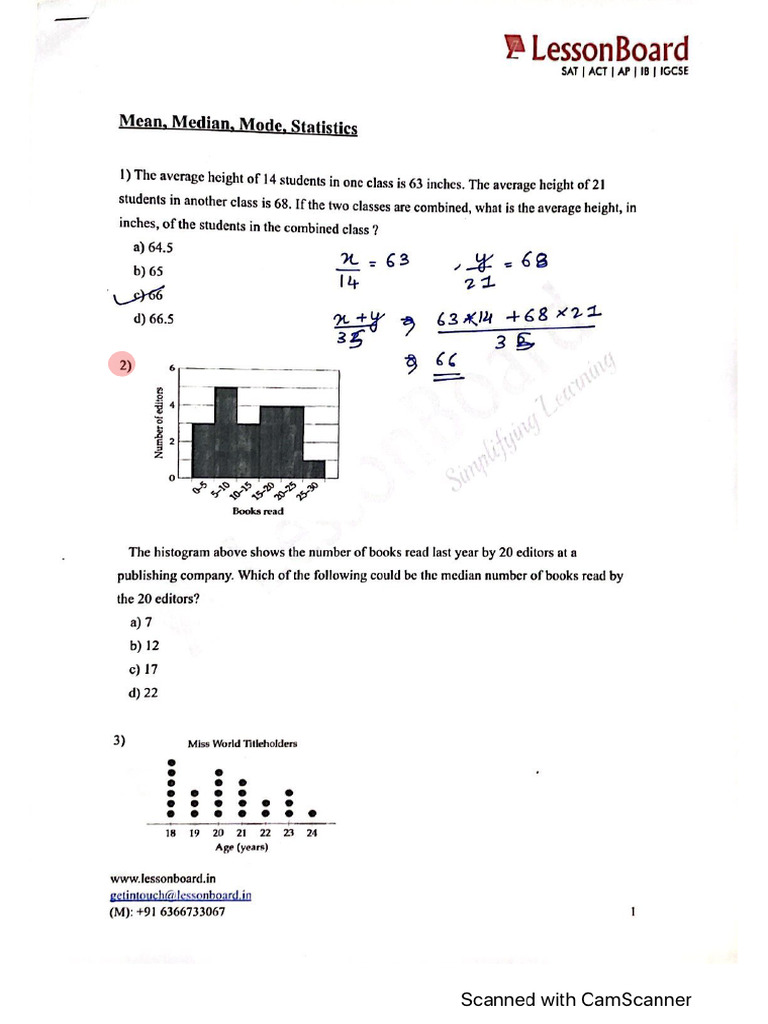 Mean Median Mode 1 Pdf