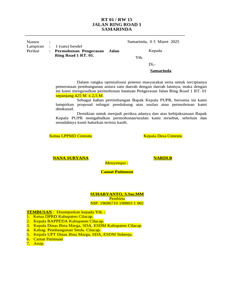 PAK DENI Proposal Pengerasan Jalan | PDF
