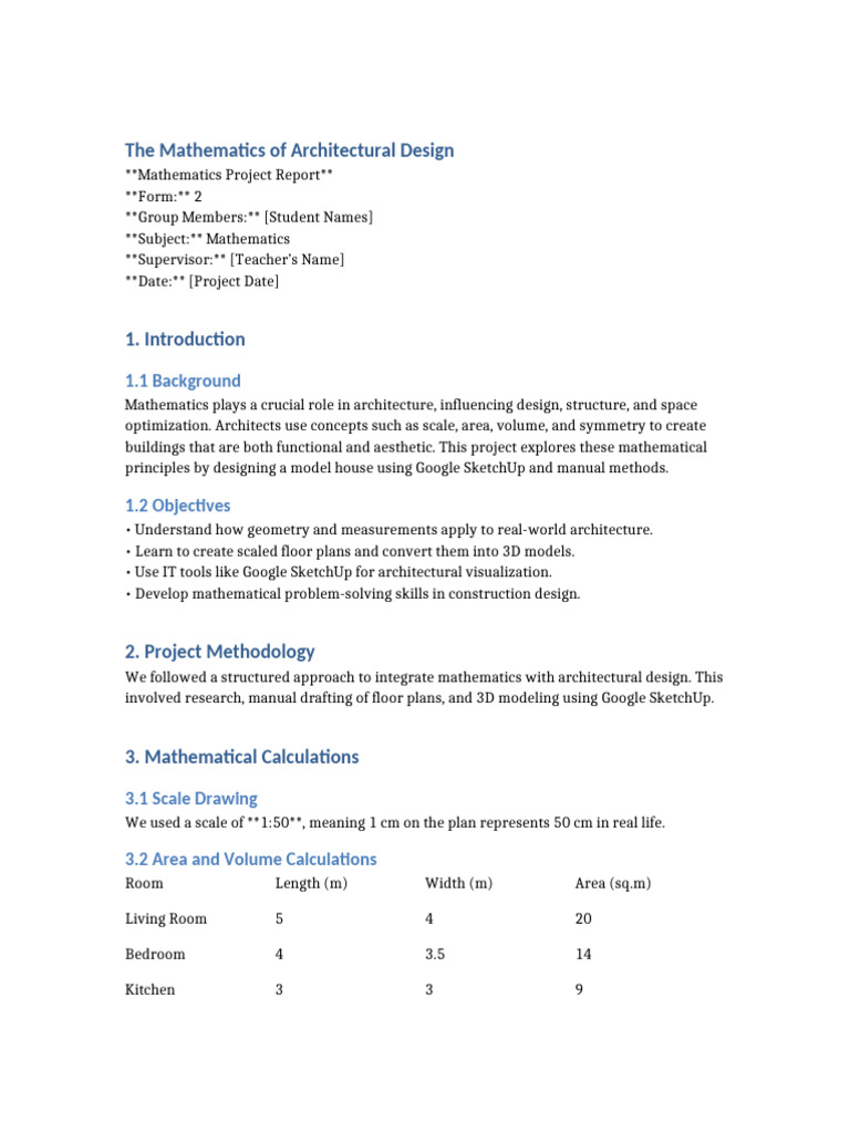 Mathematics of Architectural Design | PDF | Volume | Mathematics