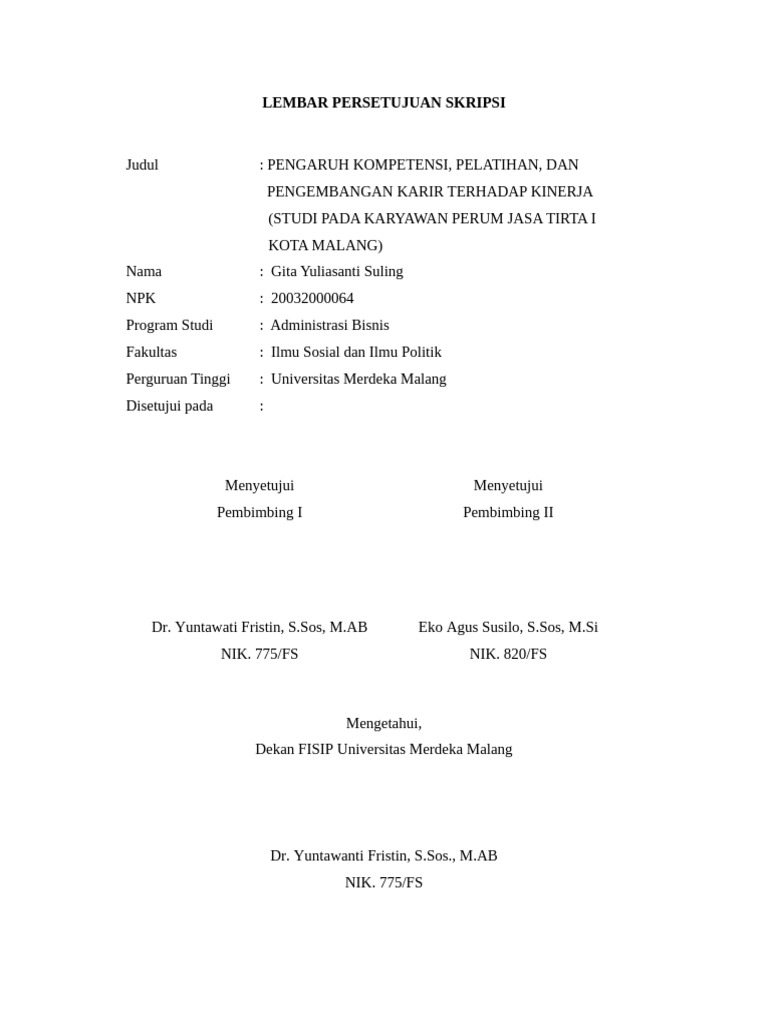 Lembar Persetujuan | PDF