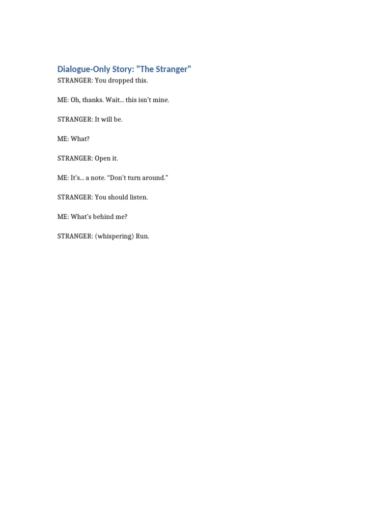 Suspenseful Dialogue-Only Story | PDF