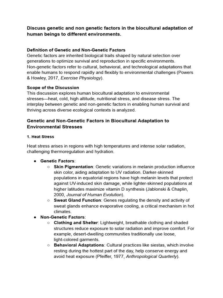Gen Adaptations To Stresses | PDF | Genetics | Adaptation