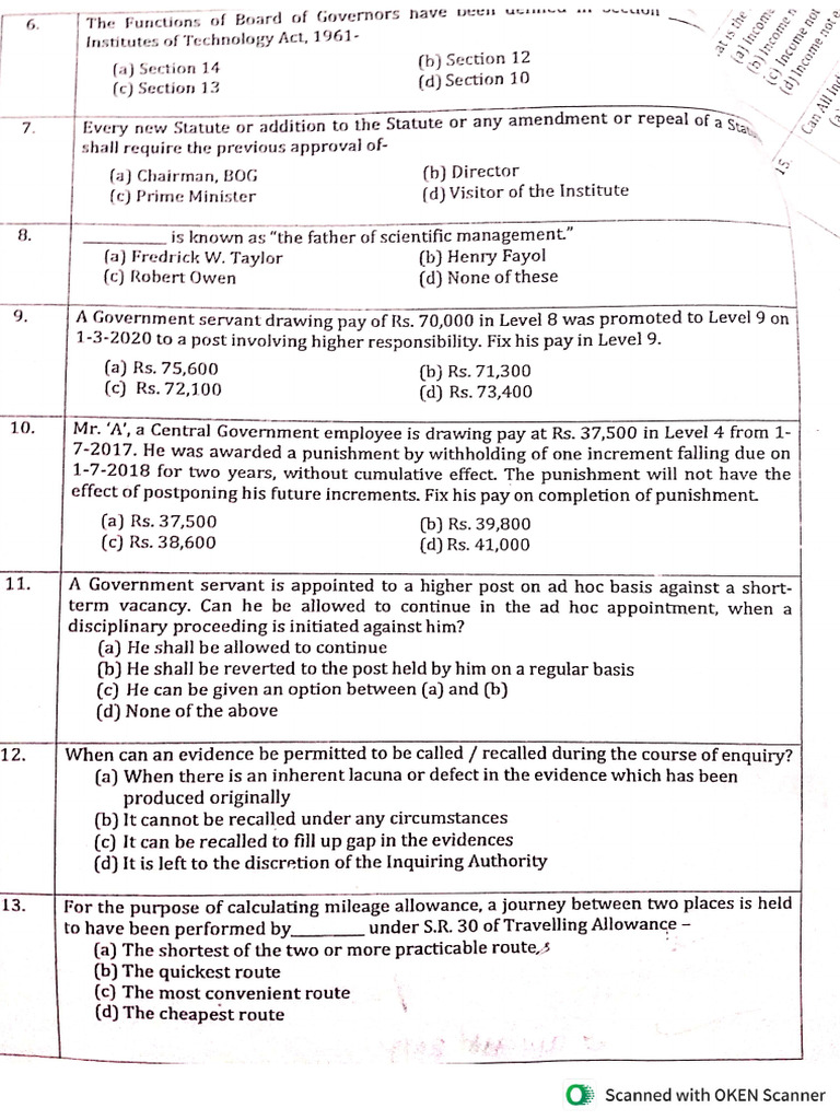 JAO Interdepartmental Aiims Delhi Question Paper | PDF