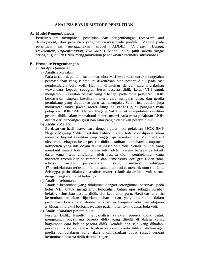 Analisis Bab Iii Metode Penelitian | PDF