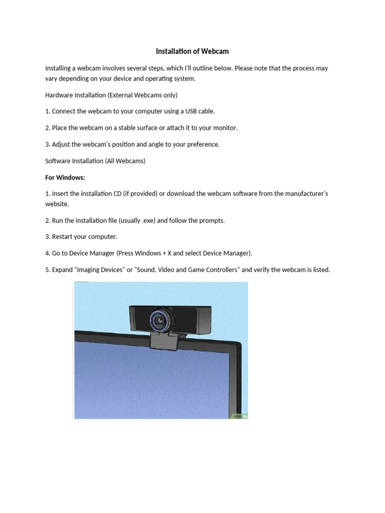 How to Install a Webcam Guide | PDF