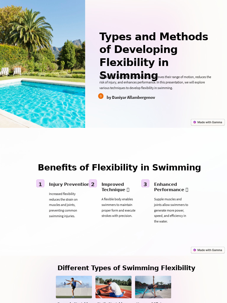 Flexibility Training Techniques for Swimmers | PDF | Flexibility ...